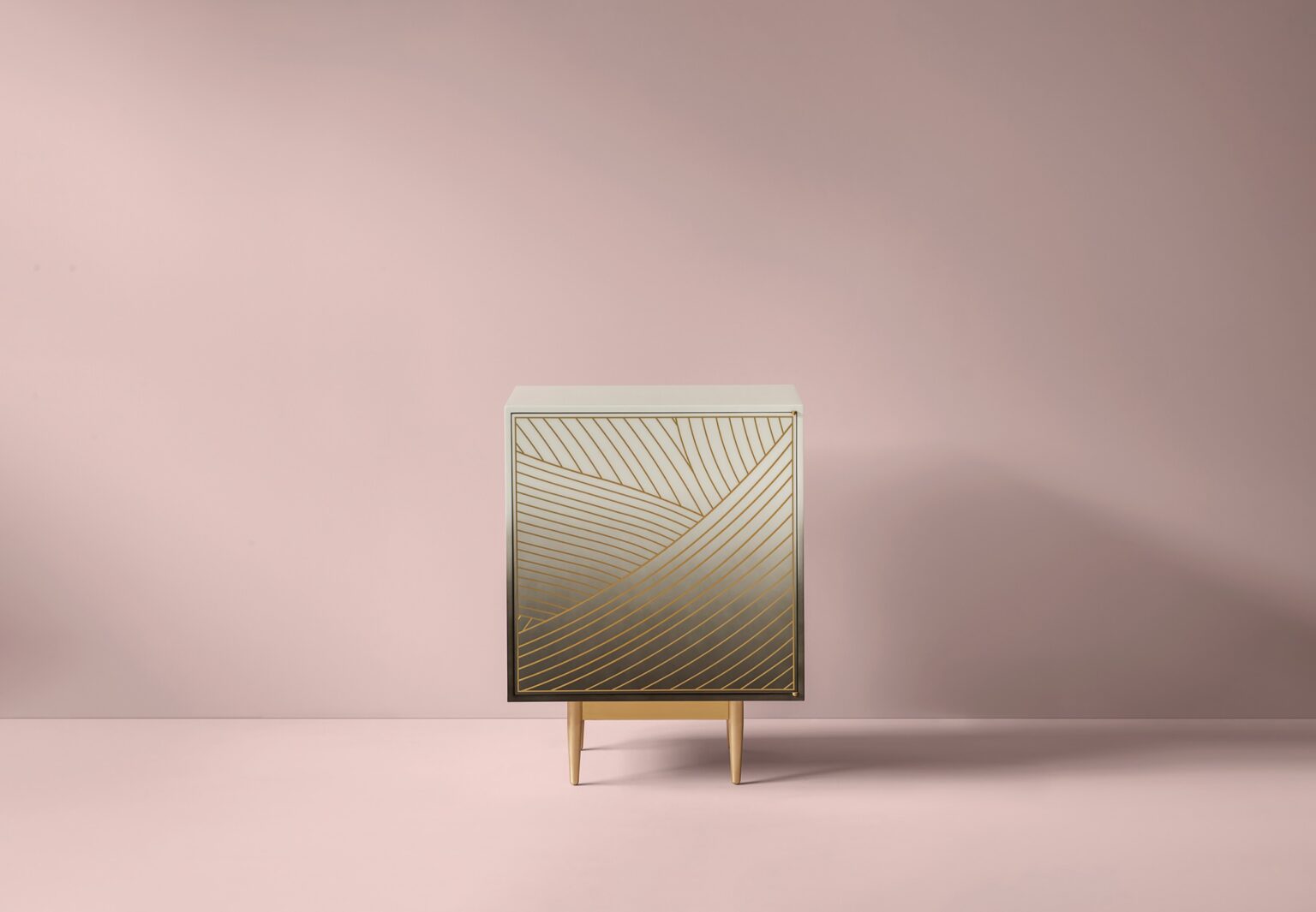Dhow 1 Door Bedside Cabinet, Monochrome